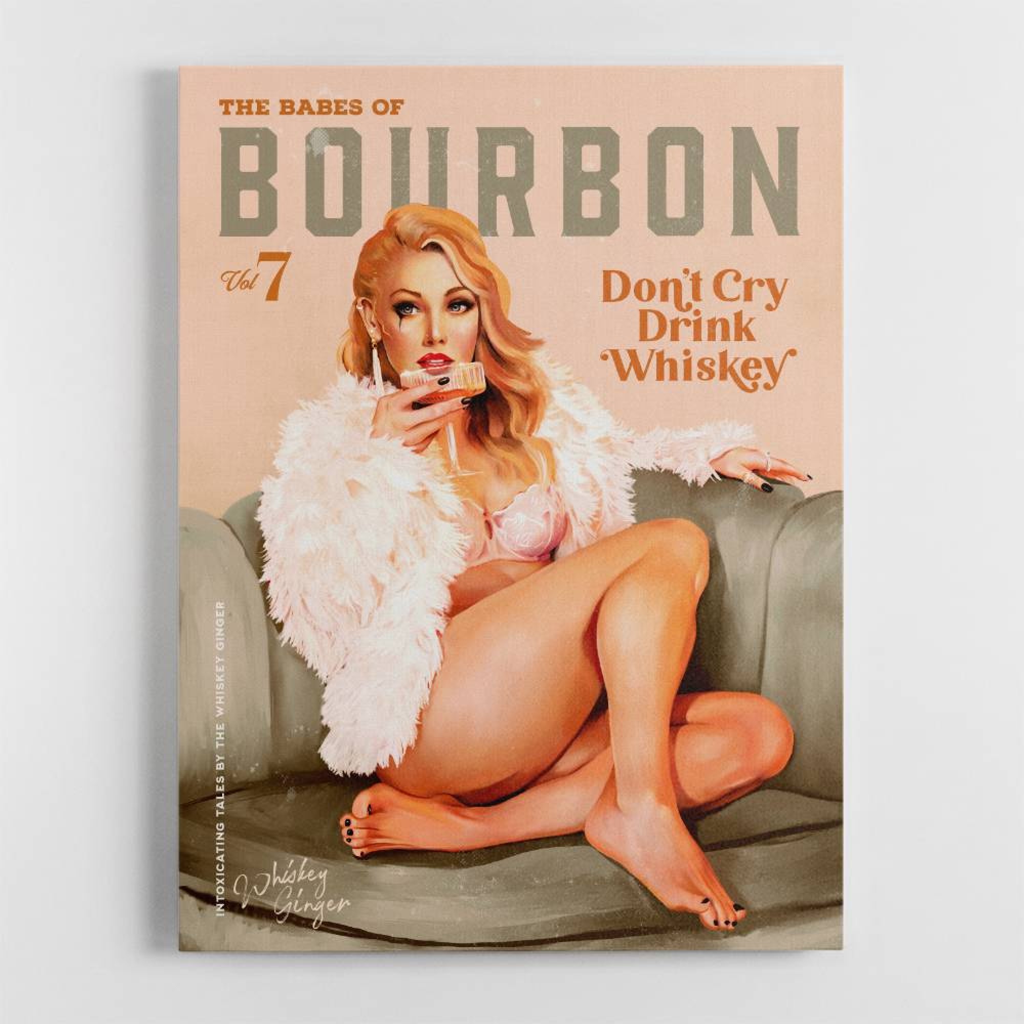 Babes of Bourbon Vol 7 Sexy Vintage Whiskey Pinup Girl Wall Art
